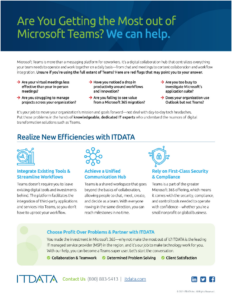 Microsoft Teams Fact Sheet | ITDATA